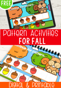 Squirrel and Acorn Fall Pattern Activities for Preschoolers - I Teach Too