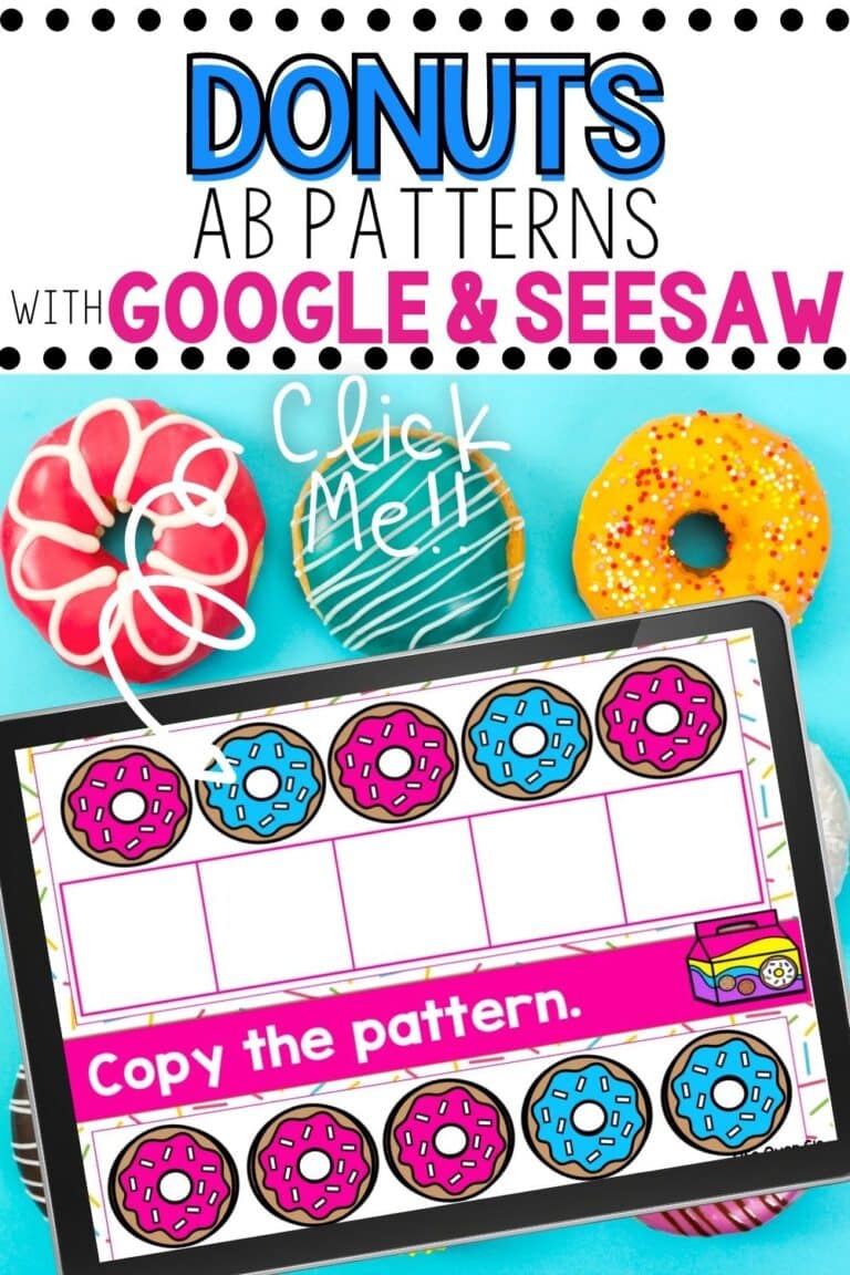 Digital Donut Theme Copy AB Pattern Activity for Preschool - I Teach Too
