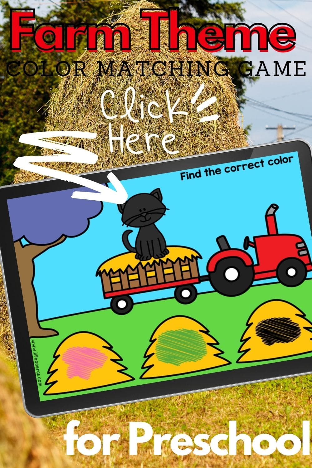 Free Digital Farm Theme Color Activities for Preschool - I Teach Too