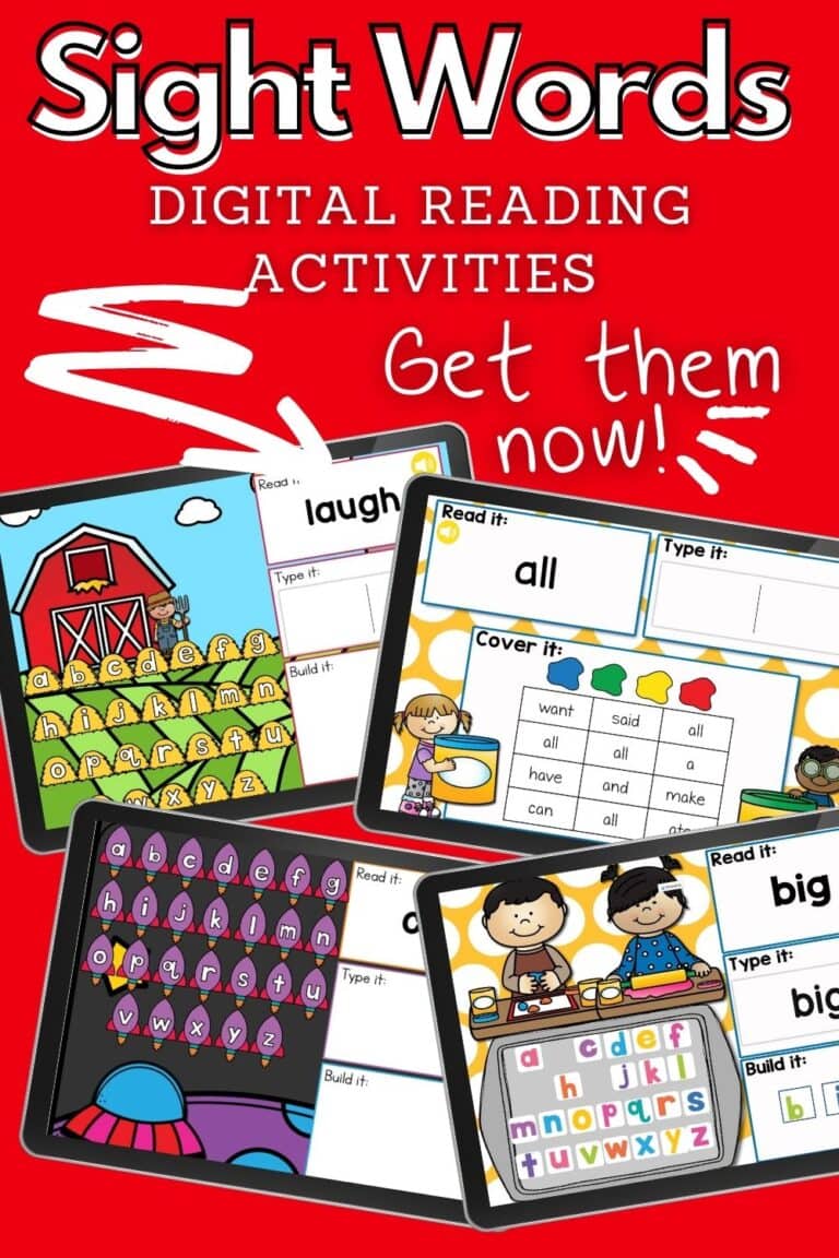 Digital Sight Word Activities for Kids - I Teach Too
