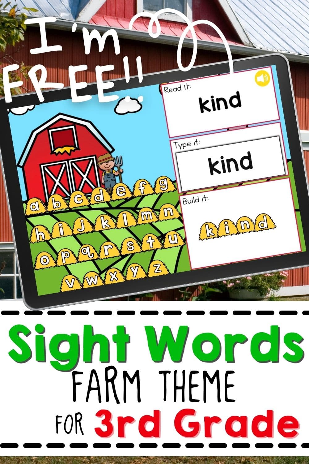 Digital Farm Theme Third Grade Sight Words Activity - I Teach Too