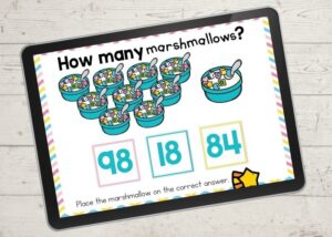 Digital Marshmallow Cereal Counting Activity Numbers to 100 - I Teach Too
