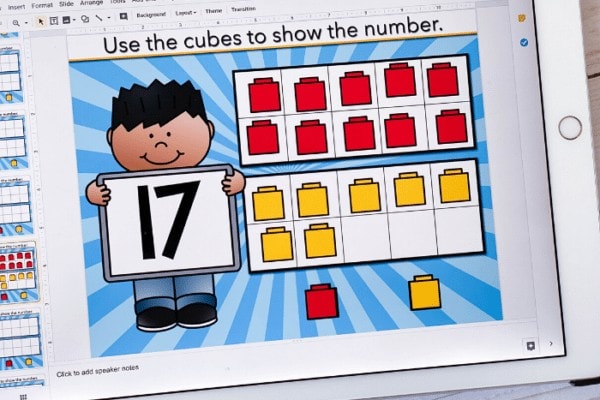 Ten Frames for Numbers 11-20 Google Slides - I Teach Too