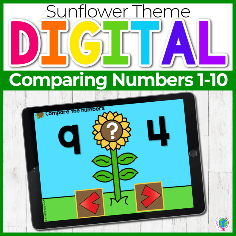 Sunflower Greater Than or Less Than Comparing Numbers Math Activity - I ...