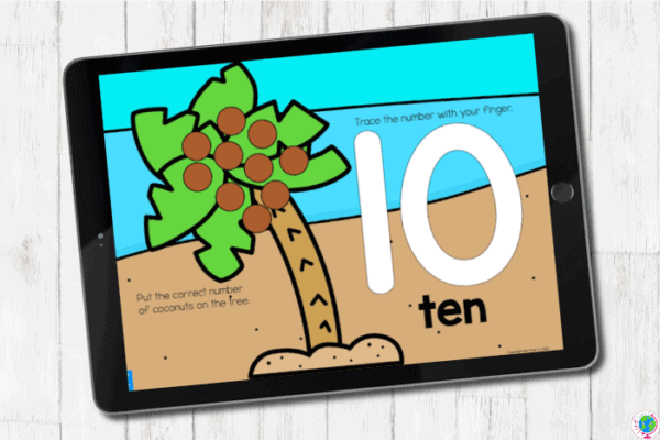 Coconut Tree Counting Activities for Preschoolers - I Teach Too