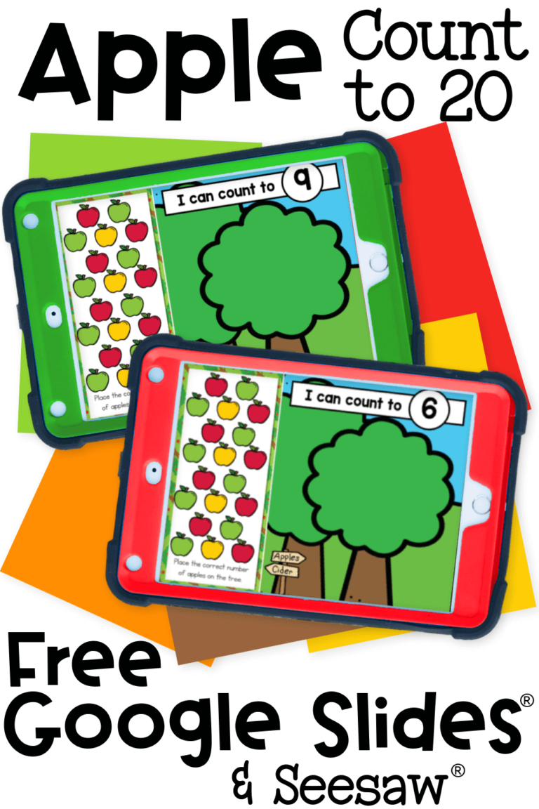 Easy Apple Counting to 20 Digital Activity for Kids🍎