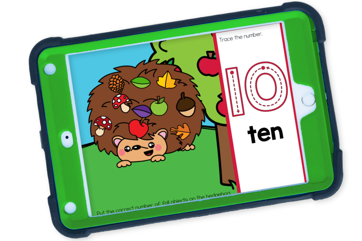 Super Cute Fall Hedgehog Counting to 10 Activity 🦔🍎🍂