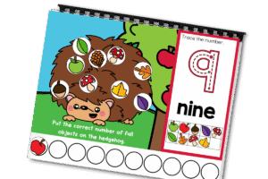 Super Cute Fall Hedgehog Counting to 10 Activity 🦔🍎🍂