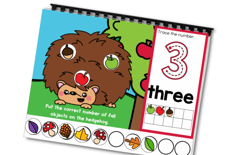 Super Cute Fall Hedgehog Counting to 10 Activity 🦔🍎🍂