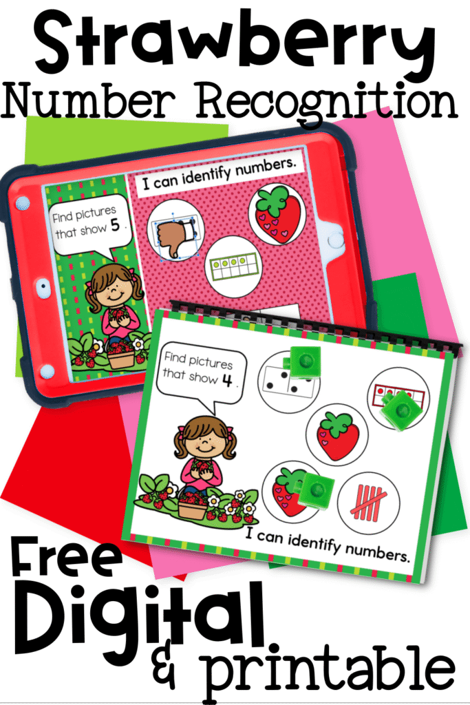 Summer Strawberry Number Recognition Activity 1-10 🍓