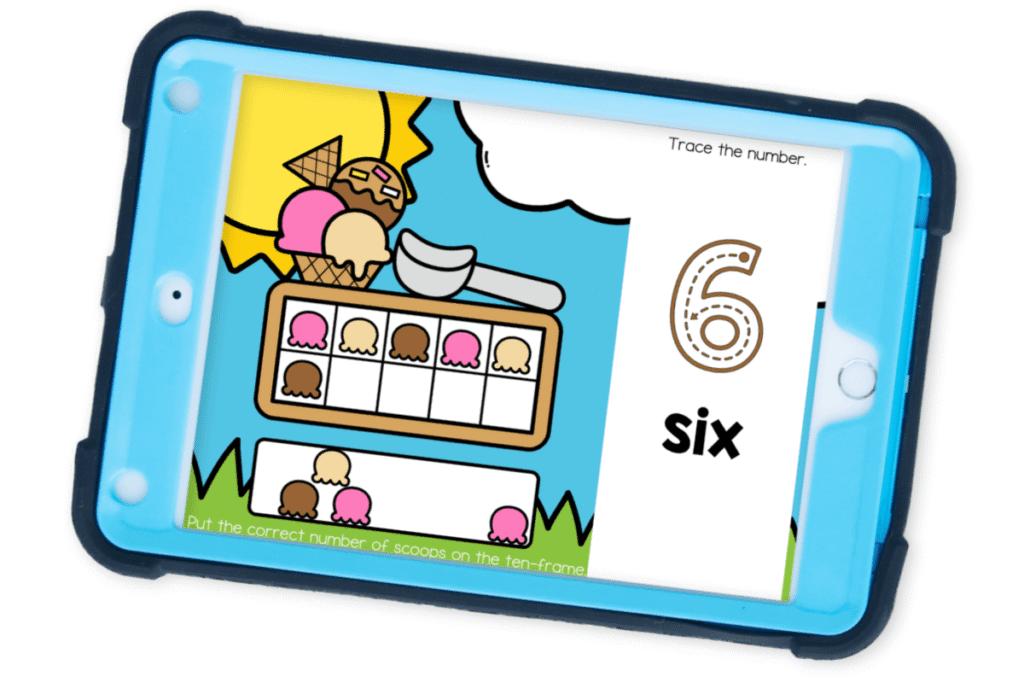 Free Summer Ice Cream Ten Frame Counting 1-10 Activity 🍦☀️