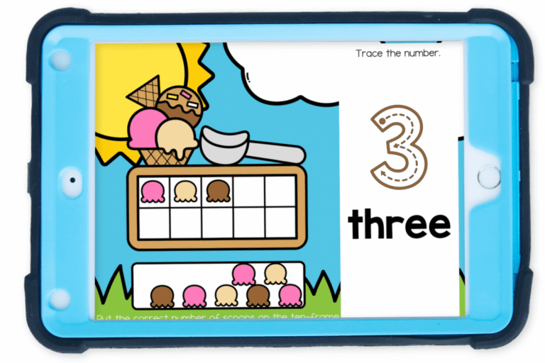 Free Summer Ice Cream Ten Frame Counting 1-10 Activity 🍦☀️