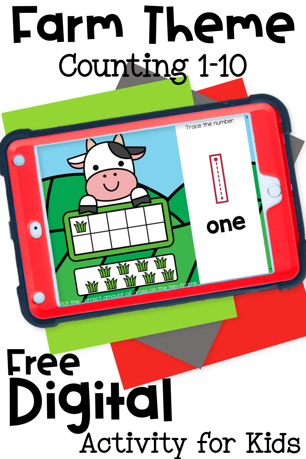 Free Farm Theme Cow Ten Frame Counting 1-10 Activity 🐮