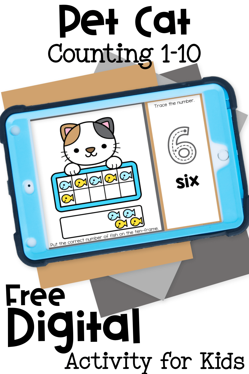 Free Pet Cat Ten Frame Counting 1-10 Activity 🌺🌸